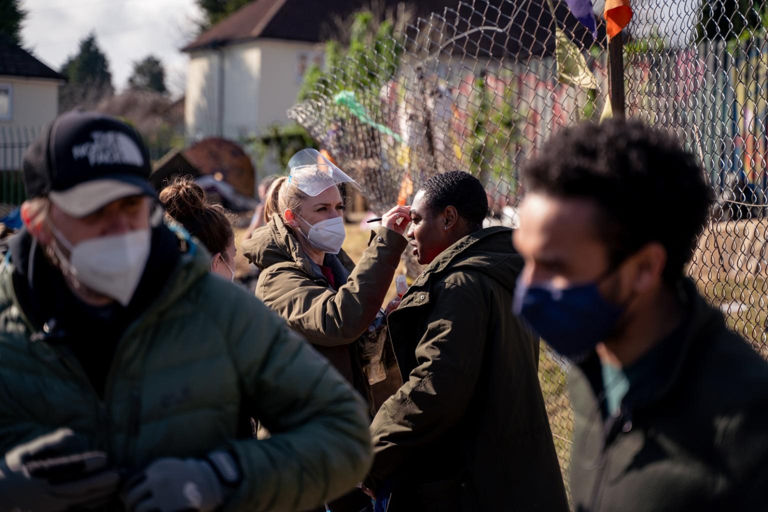 The Outlaws - Gamba Cole on set at Sea Mills Community Centre, Bristol ...